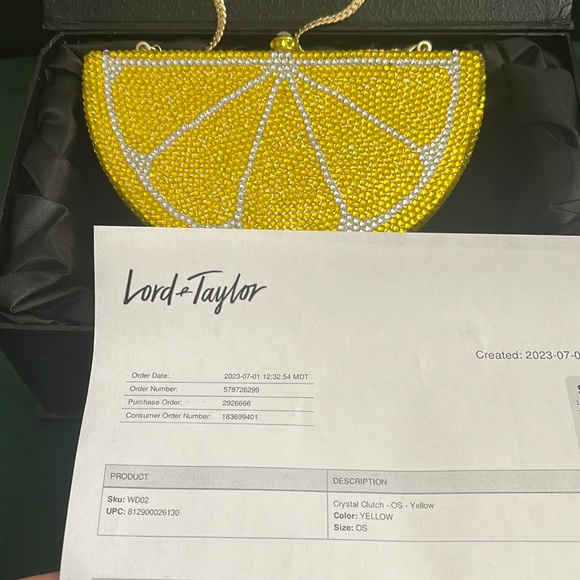 Dolli | Bags | Rhinestone Encrusted Lemon Wedge Clutch By Dolli | Poshmark